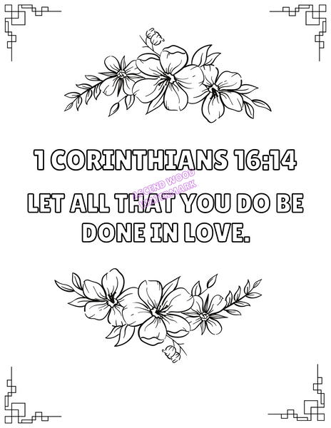 God's Love - Bible Verse Coloring Book (Digital Download) – In His Name ...